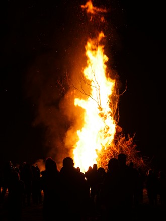Bulgarians Attend Play Around Ritual Bonfire Editorial Stock Photo ...