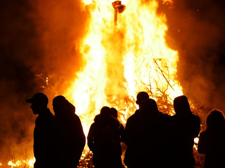 Bulgarians Attend Play Around Ritual Bonfire Editorial Stock Photo ...