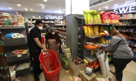 Customers Wait Line Check Out Their Editorial Stock Photo - Stock Image ...