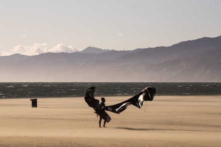 Man Carrying Kite Surf Walks On Editorial Stock Photo - Stock Image ...