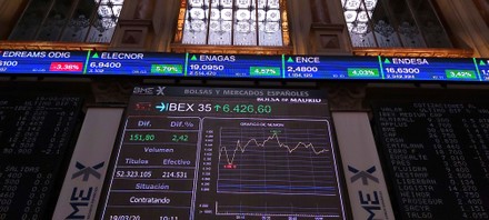 Screen Displays Chart Evolution Ibex 35 Editorial Stock Photo - Stock ...