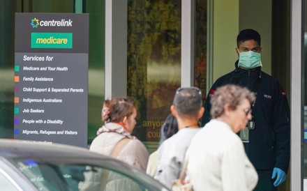Security Guard Looks On People Queue Editorial Stock Photo - Stock ...