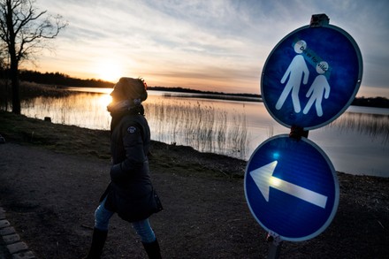 Pedestrians Required Walk Clockwise Only Around Editorial Stock Photo ...