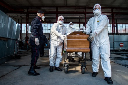 Civil Protection Army Load Coffins Deceased Editorial Stock Photo ...