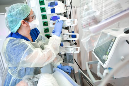 Nurse Takes Care Intensive Care Patient Editorial Stock Photo - Stock ...