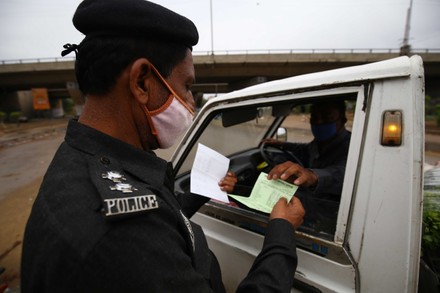 Pakistani Security Official Checks Id Papers Editorial Stock Photo ...