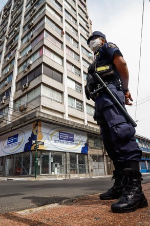 National Police Officer Stands Guard During Editorial Stock Photo ...