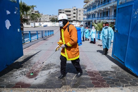 Civil Defense Worker Sterilizes Streets Precaution Editorial Stock ...
