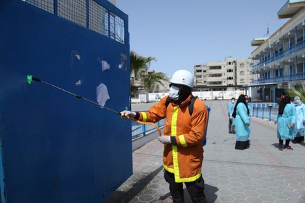 Civil Defense Worker Sterilizes Streets Precaution Editorial Stock ...