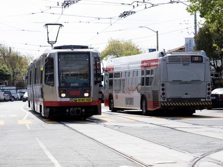 Muni Light Rail Train L Muni Editorial Stock Photo - Stock Image ...