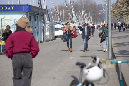 Swiss Police Officers Patrol Along Geneva Editorial Stock Photo - Stock ...
