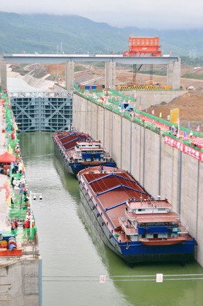 Vessels Stop Ship Chamber Ship Lock Editorial Stock Photo - Stock Image ...
