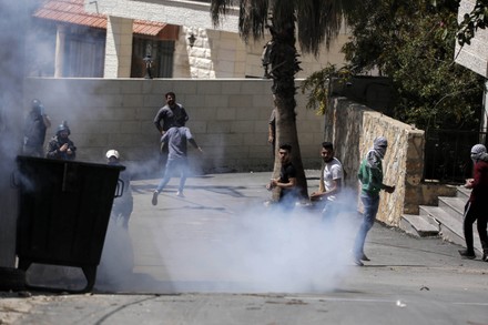 Israeli Security Forces Fires Tear Gas Editorial Stock Photo - Stock ...
