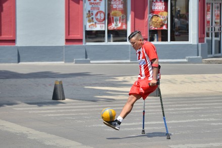 Man Without Leg Dominates Ball On Editorial Stock Photo - Stock Image ...