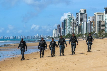 Military Police Patrol Touristic Urban Beach Editorial Stock Photo ...