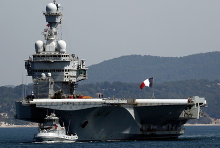 FRENCH NUCLEAR AIRCRAFT CARRIER CHARLES DE Foto de stock de contenido ...