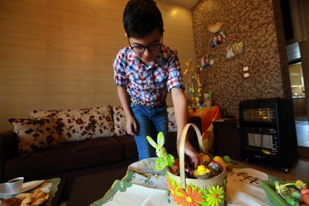 Syrian Child Looks Easter Gifts Eggs Editorial Stock Photo - Stock ...