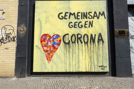 Graffiti Partialy Reading Togather Against Corona Editorial Stock Photo ...