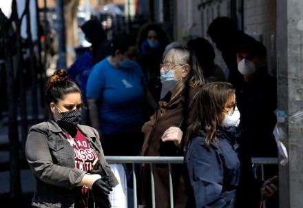 People Wait On Line Outside Pharmacy Editorial Stock Photo - Stock ...