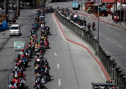 Crowd Filipino Motorcycle Riders Wait Line Editorial Stock Photo ...