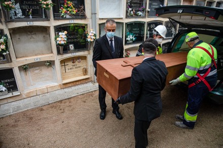 Workers Carry Coffin Elevator During Funeral Editorial Stock Photo ...
