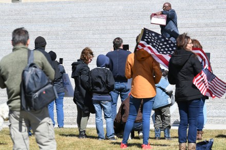 Michael Coachman Addresses Citizens Flags Signs Editorial Stock Photo ...