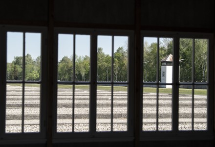 Watchtower Behind Window Reconstructed Barrack Nazi Editorial Stock ...