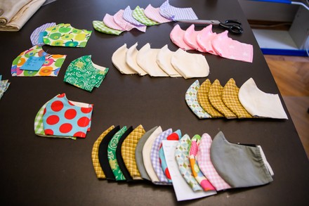 Selfmade Face Masks Cloth Make Face Editorial Stock Photo - Stock Image ...