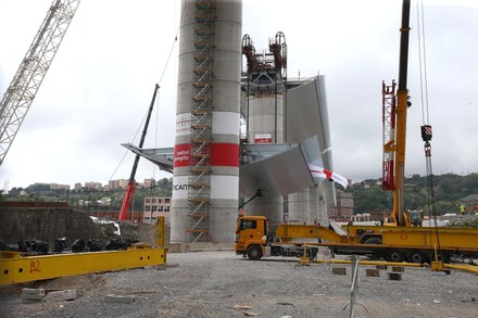 New Genoa bridge under construction, Italy - 27 Apr 2020 Stock Pictures ...