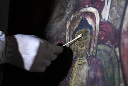 Cultural Relics Expert Restores Mural No Editorial Stock Photo - Stock ...