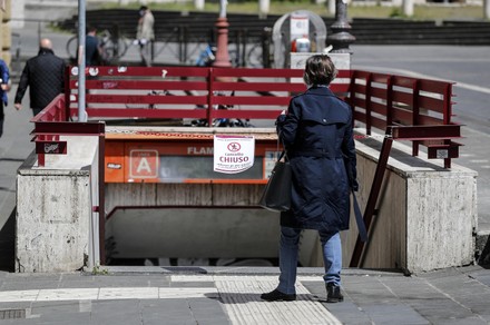 Closing Sign One Entrance Metro Flaminio Editorial Stock Photo - Stock ...