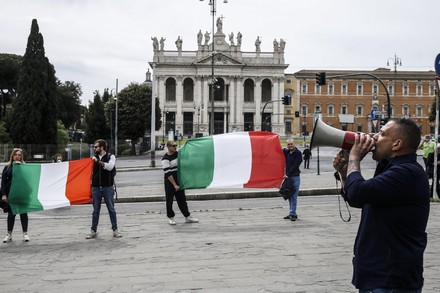 Coronavirus in Italy - Labor Day, Rome - 01 May 2020 Stock Pictures ...