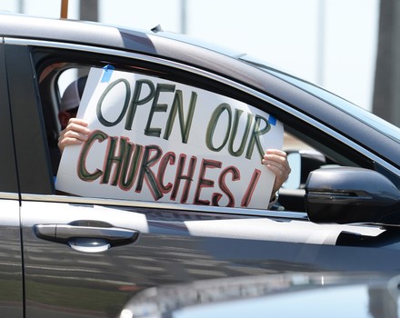 'Reopen America' rally, Huntington Beach, USA - 01 May 2020 Stock ...