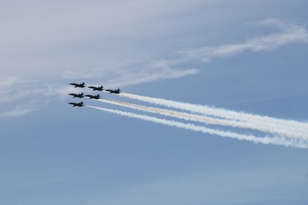 Formation Blue Angels Fly Over Washington Editorial Stock Photo - Stock ...