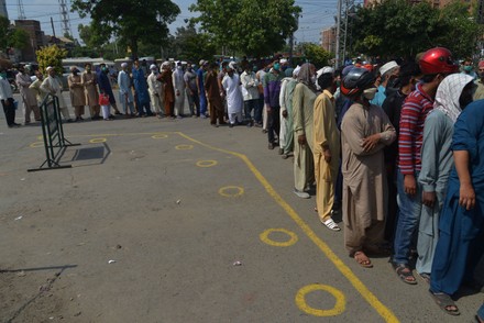 Large Numbers People Stand Queue Without Editorial Stock Photo - Stock ...