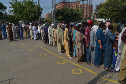 Large Numbers People Stand Queue Without Editorial Stock Photo - Stock ...