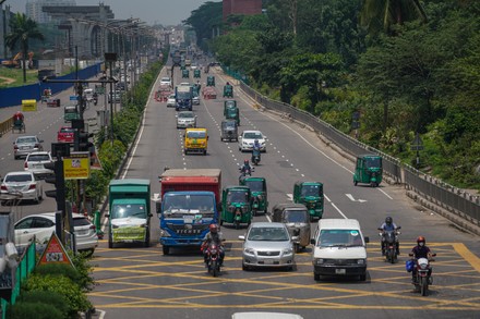 Traffic Seen Along Bijoy Sarani Road Editorial Stock Photo - Stock ...