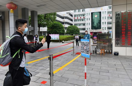 Senior Student Scans Health Qr Code Editorial Stock Photo - Stock Image ...