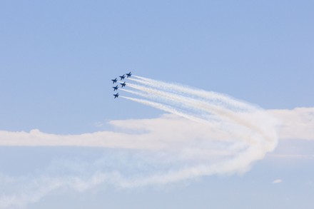 Formation Blue Angels Fly Over Dallas Editorial Stock Photo - Stock ...