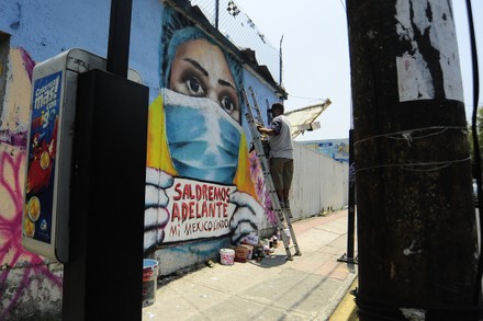 Man Paints Mural Theme Covid Disease Editorial Stock Photo - Stock ...