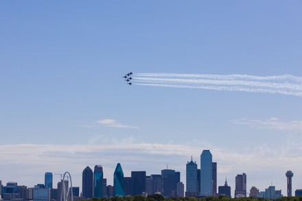 Formation Blue Angels Fly Over Dallas Editorial Stock Photo - Stock ...