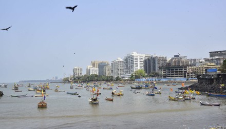 Anchored Fishing Boats Badhwar Park Machimar Editorial Stock Photo ...
