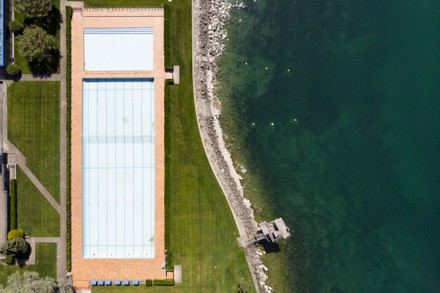 Picture Taken Drone Shows Swimming Pools Editorial Stock Photo - Stock ...