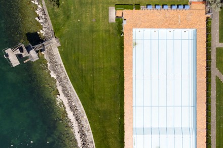 Picture Taken Drone Shows Swimming Pools Editorial Stock Photo - Stock ...