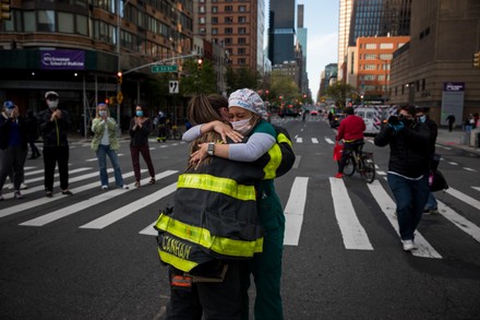 Firefighter Hugs Samantha Giambalvo R Traveling Editorial Stock Photo ...