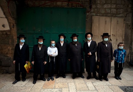 Ultraorthodox Jewish People Wear Protective Face Editorial Stock Photo ...