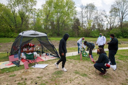 Protesters Fix Flags Signs Blown Over Editorial Stock Photo - Stock ...