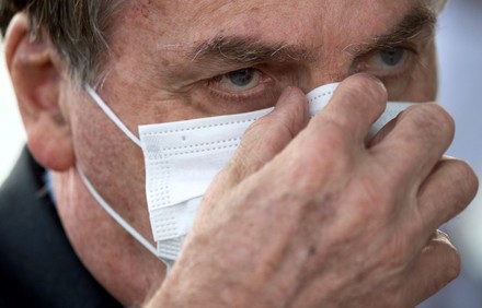 President Brazil Jair Bolsonaro Adjusts His Editorial Stock Photo ...
