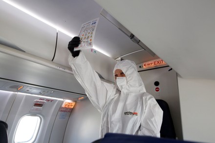 Israeli Air Stewardess Wearing Protective Equipment Editorial Stock ...