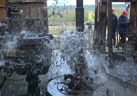 Bore Fluid Gushing Out Well On Editorial Stock Photo - Stock Image ...